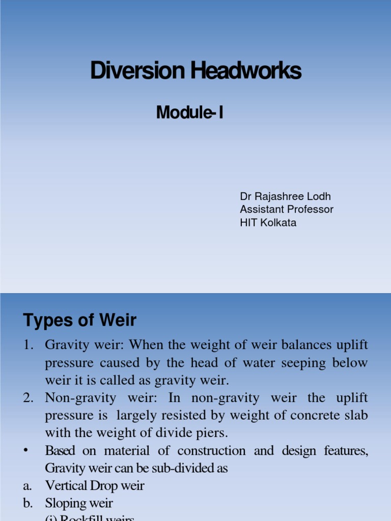 Types of Weirs: A Comparison of Gravity, Non-Gravity, Storage ...