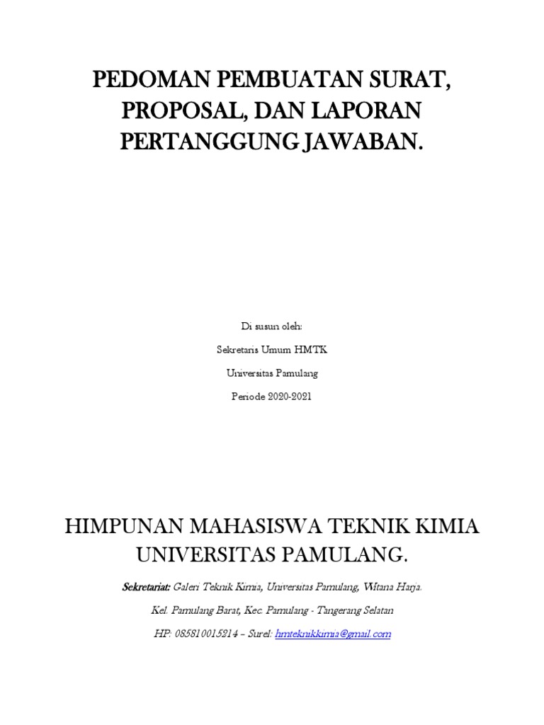 PEDOMAN PEMBUATAN Proposal | PDF