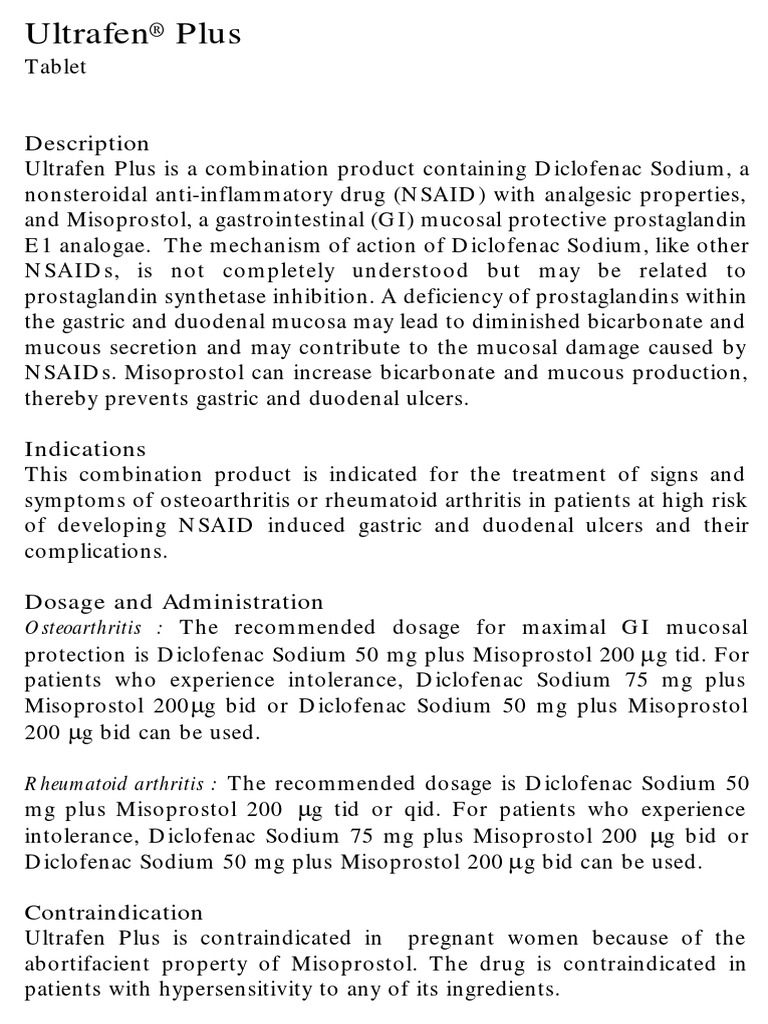 Ultrafen Plus: Description | PDF | Nonsteroidal Anti Inflammatory Drug ...