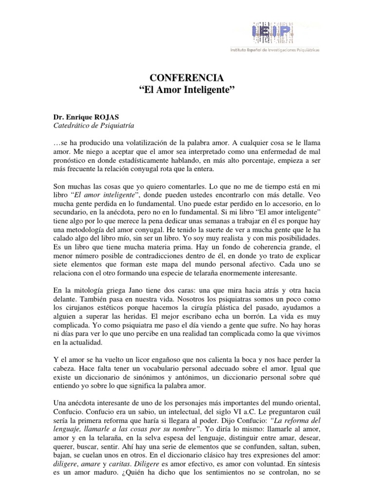 El Amor Inteligente: Reflexiones de Rojas | PDF | Amor | La sexualidad ...