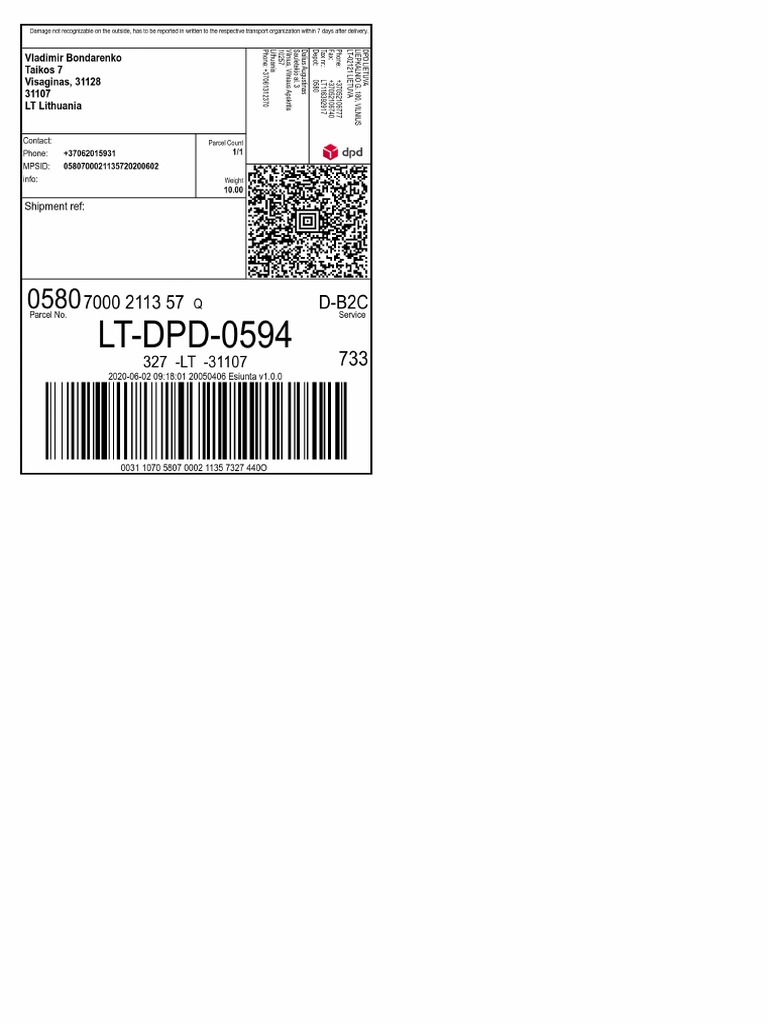 Label With Manifest PDF | PDF