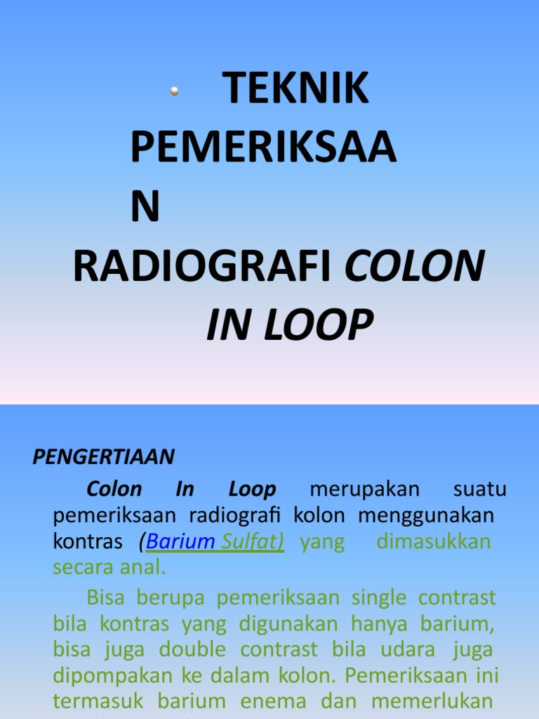 Radiografi Colon in Loop | PDF | Sains & Matematika