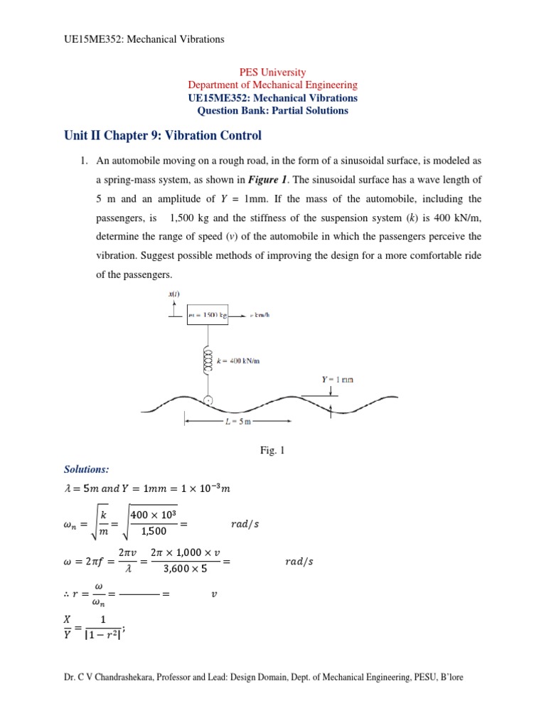 Mechanical Vibrations: Vibration Isolation Design | PDF | Normal Mode ...