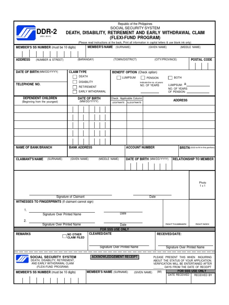 SSS Flexi-Fund Claim Form Guide | PDF | Birth Certificate | Social ...
