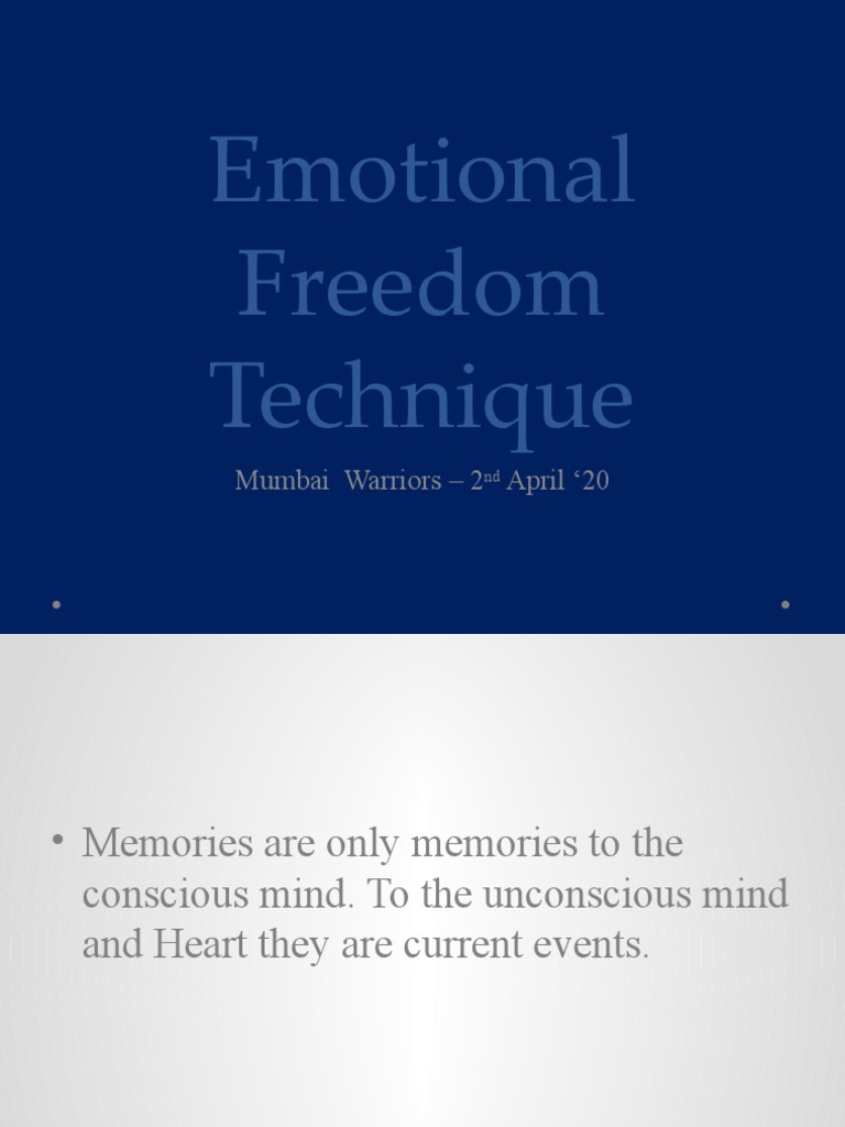 Emotional Freedom Technique | PDF | Emotional Freedom Techniques | Anxiety