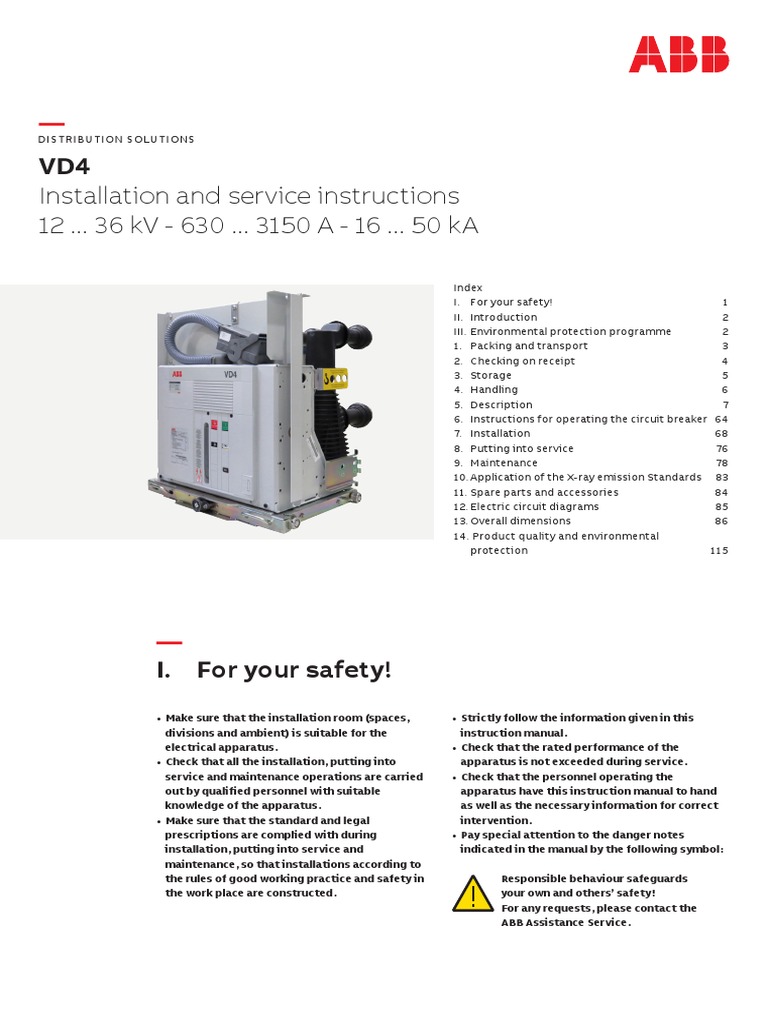 Installation and Service Instructions 12 ... 36 KV - 630 ... 3150 A ...