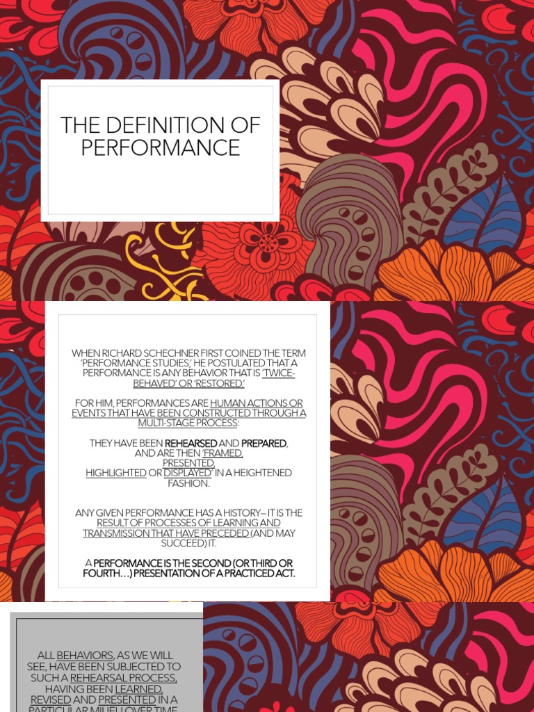 Session 2 - The Definition of Performance | PDF | Dances | Theatre