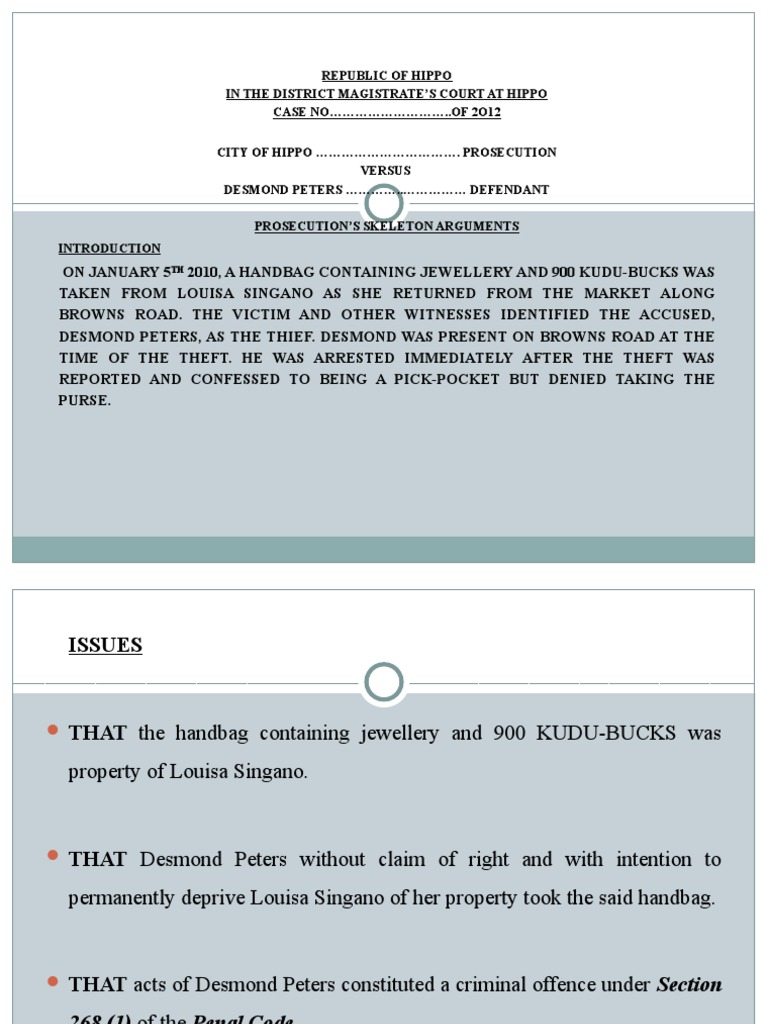 Prosecution's Arguments For Desmond Case | PDF | Prosecutor | Burden Of ...