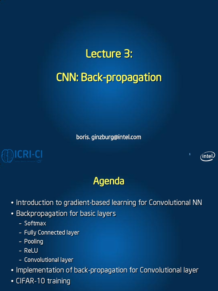 Lecture 3 CNN - Backpropagation | PDF | Computational Neuroscience ...