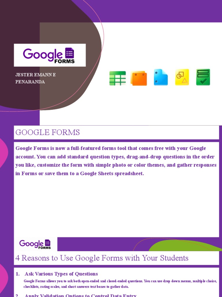 Google Forms Presentation | Download Free PDF | Question | Multiple Choice