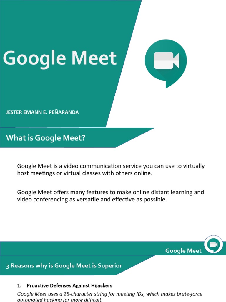 Google Meet: Features and Usage Guide | PDF | Gmail | System Software
