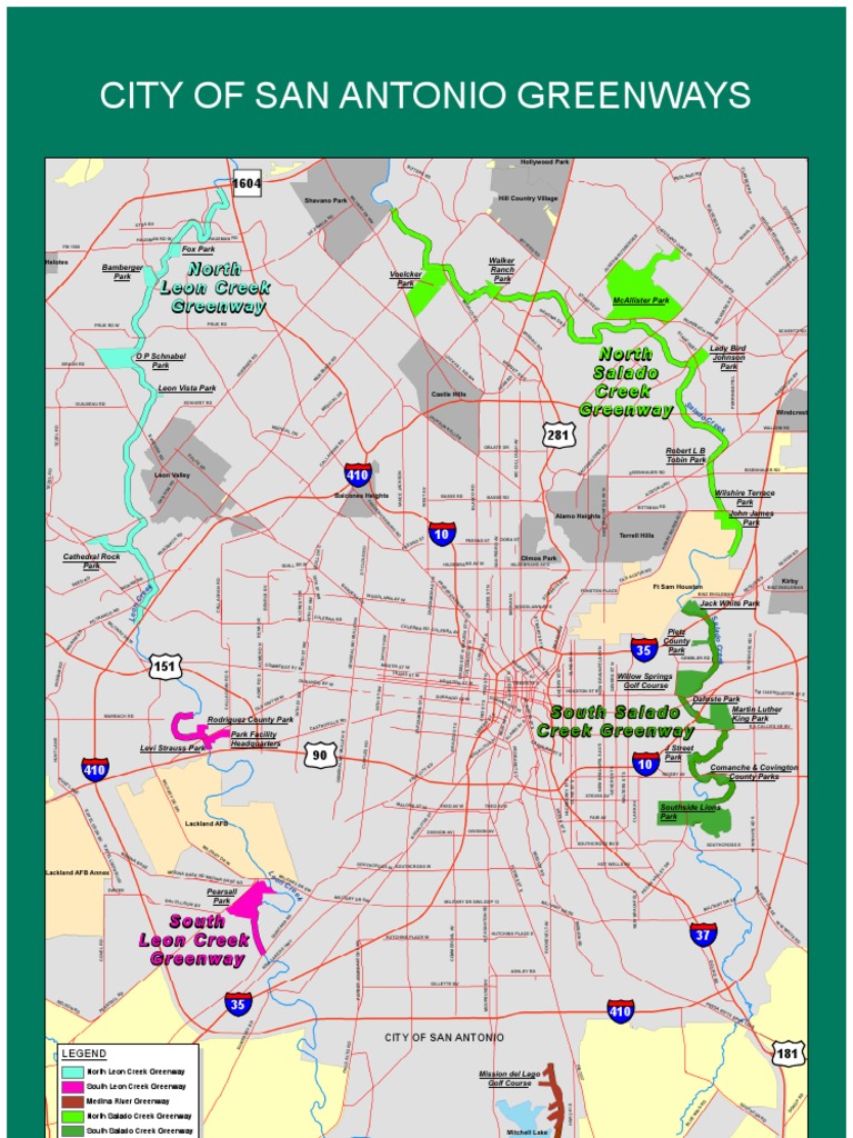 San Antonio Greenways Map Guide | PDF