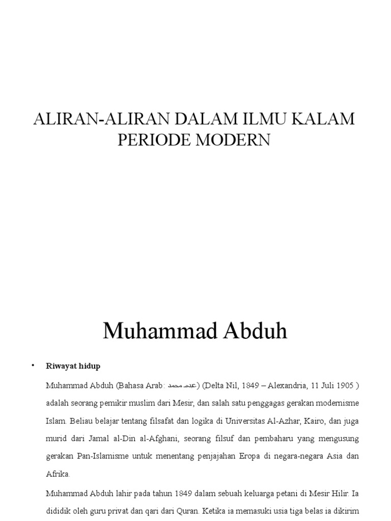 Aliran-Aliran Dalam Ilmu Kalam Periode Modern | PDF