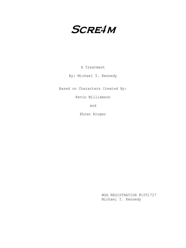 Scream 4 Treatment PDF | PDF