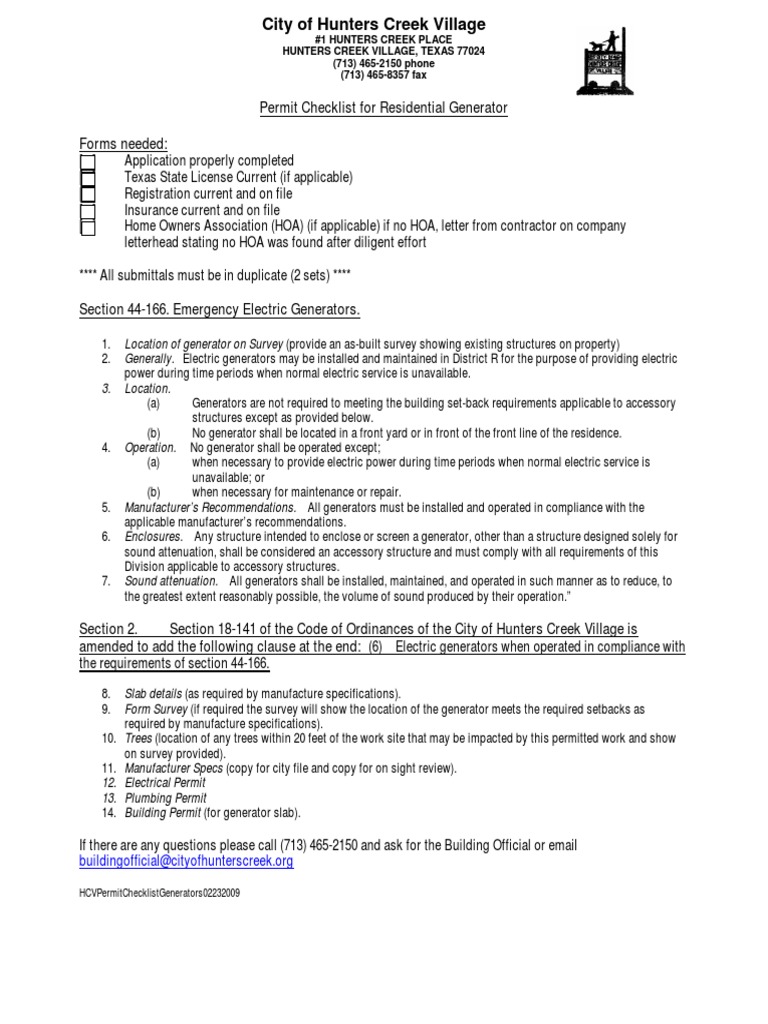 Generator Permit PDF | PDF | Government | Business