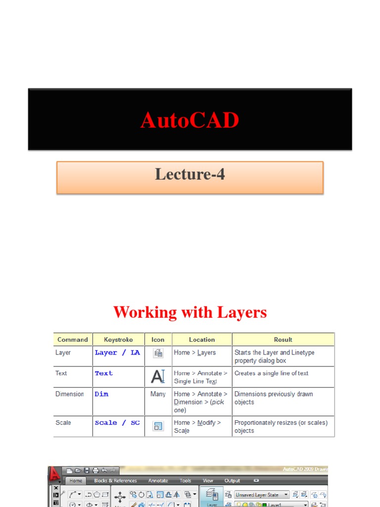 AutoCAD Layers and Drawing Techniques | PDF