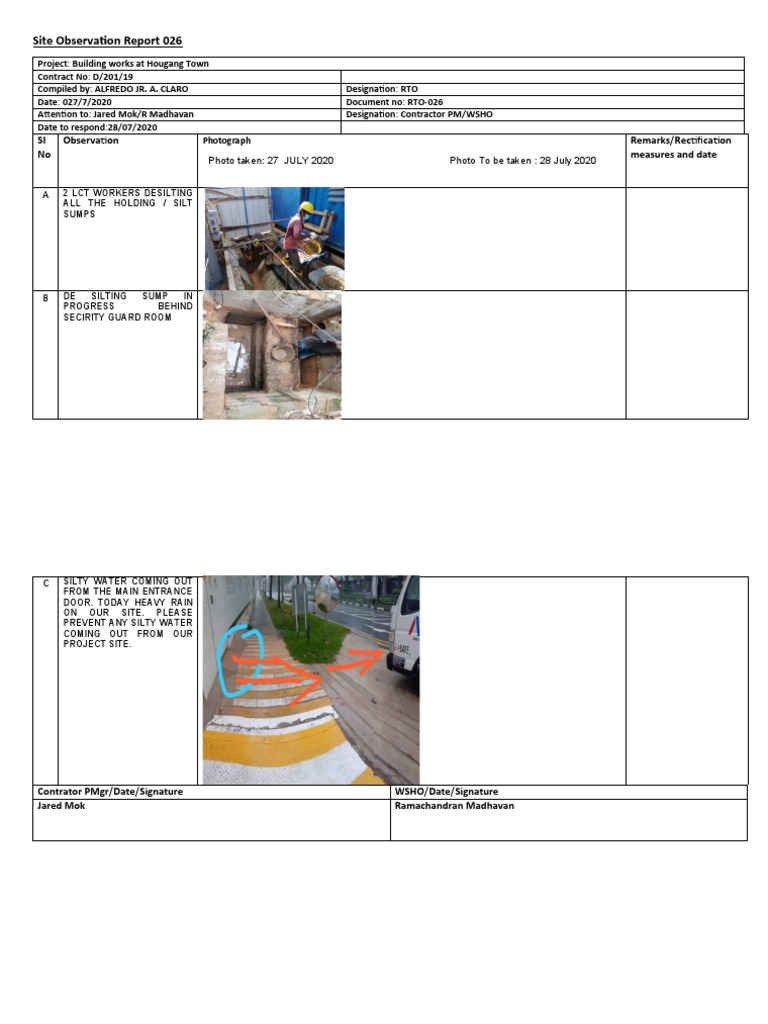 Site Observation Report for Hougang Town | PDF