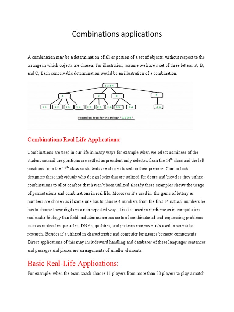 Real-Life Applications of Combinations | PDF | Career & Growth