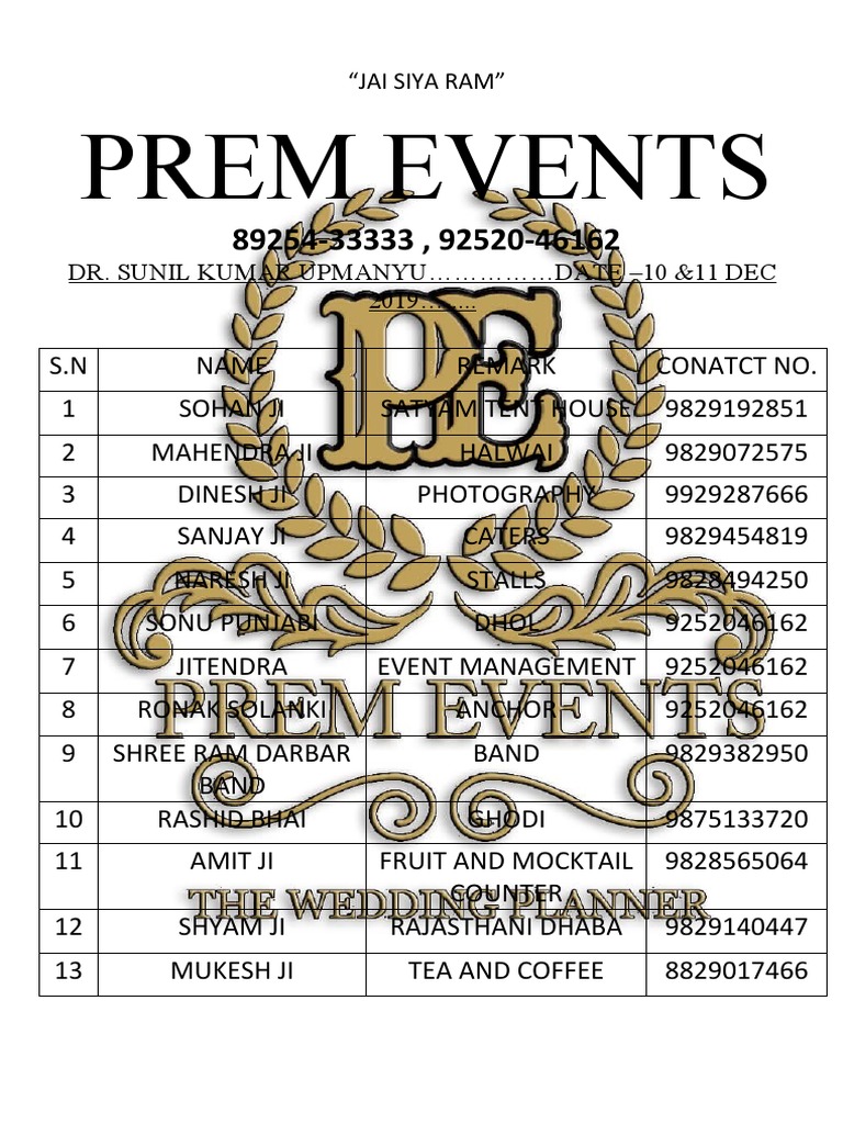 PREM EVENT 12 Oct Food | PDF