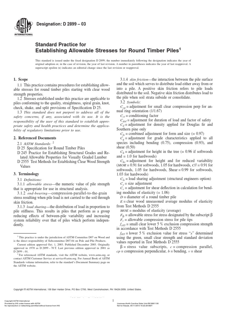 Astm D2899 | PDF | Strength Of Materials | Lumber