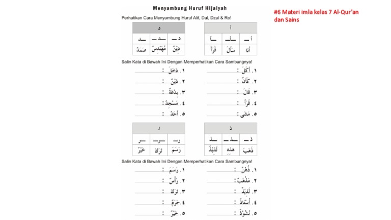 Materi Imla' Kelas 7 Alq Dan Sains | PDF