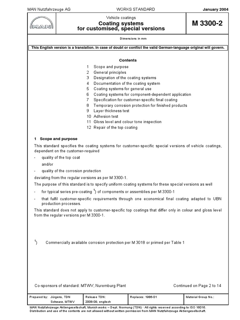 Coating Systems For Customised, Special Versions: January 2004 | PDF ...