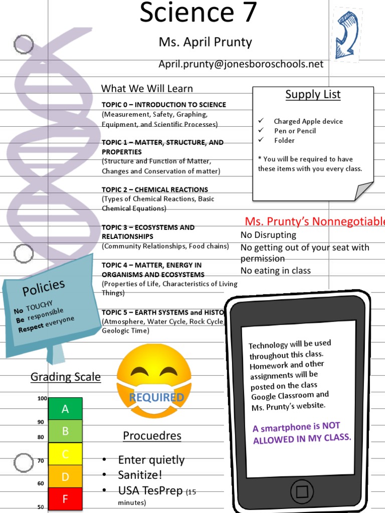 7th Grade Syllabus 20-21 | PDF | Science | Physical Sciences