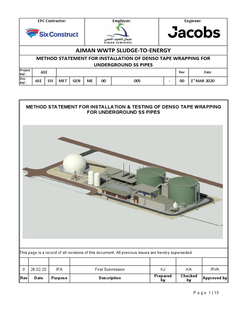 Method Statement For UNDERGROUND SS WRAPS | PDF | Pipe (Fluid ...