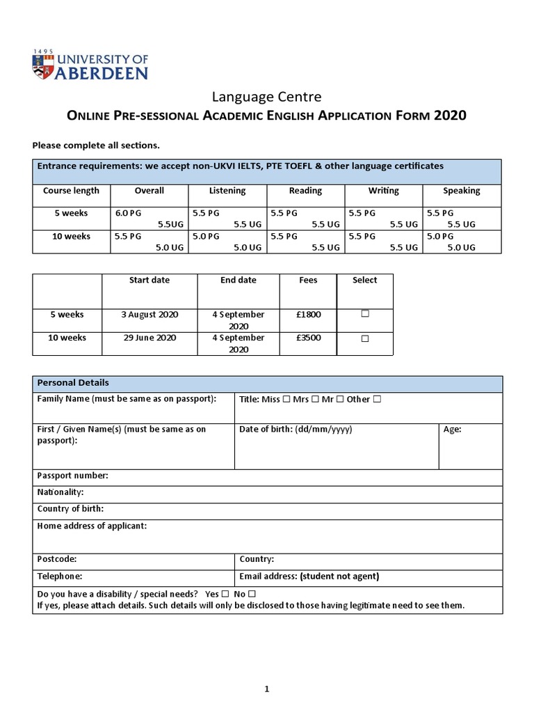 Online Pre Sessional Application Form May2020 | PDF | Fee | Wire Transfer
