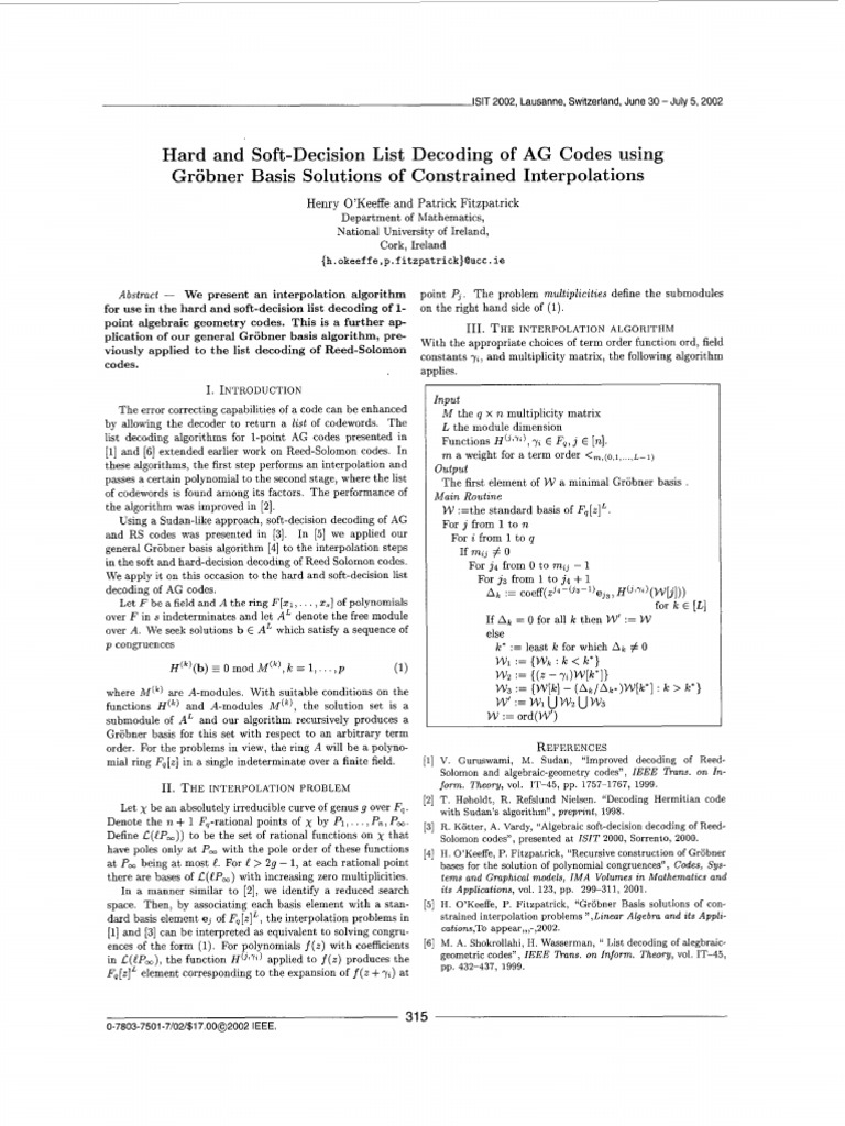 Hard and Soft-Decision List Decoding of Codes Using Grobner Basis ...