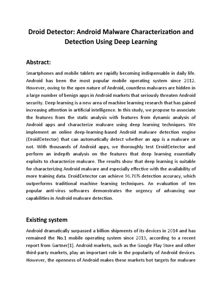 Droid Detector: Android Malware Characterization and Detection Using ...