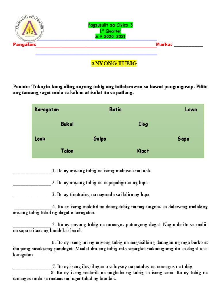 Anyong Lupa at Tubig | PDF