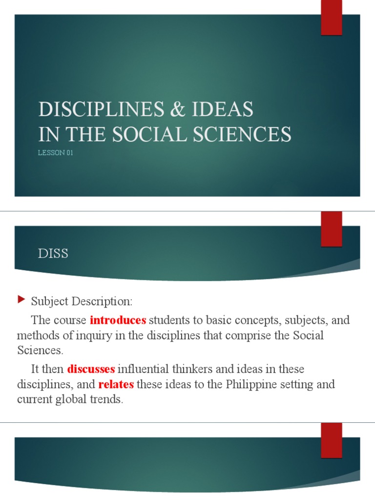 Diss-Ppt-01 Soc Sci Defines 01 | PDF | Social Science | Idea