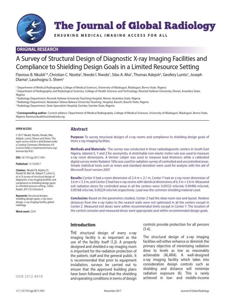 Structural Design of Diagnostic X-Ray Imaging Facilities | PDF ...