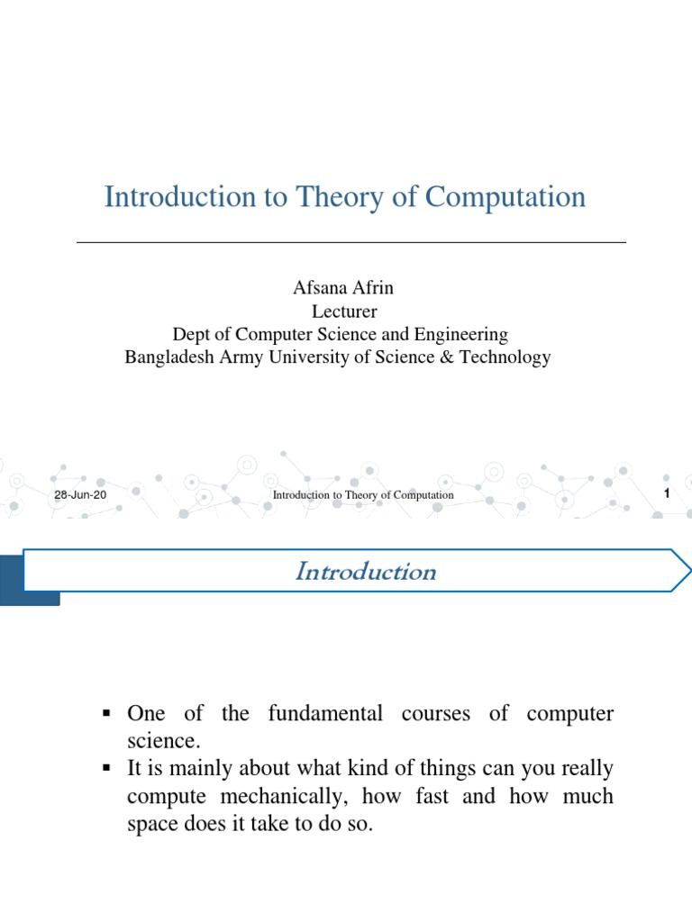 Introduction To Theory of Computation | PDF | String (Computer Science ...