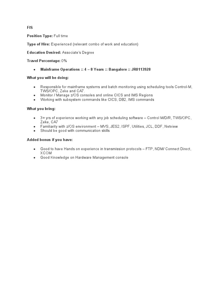 Mainframe Jobs | PDF | System Software | Computing