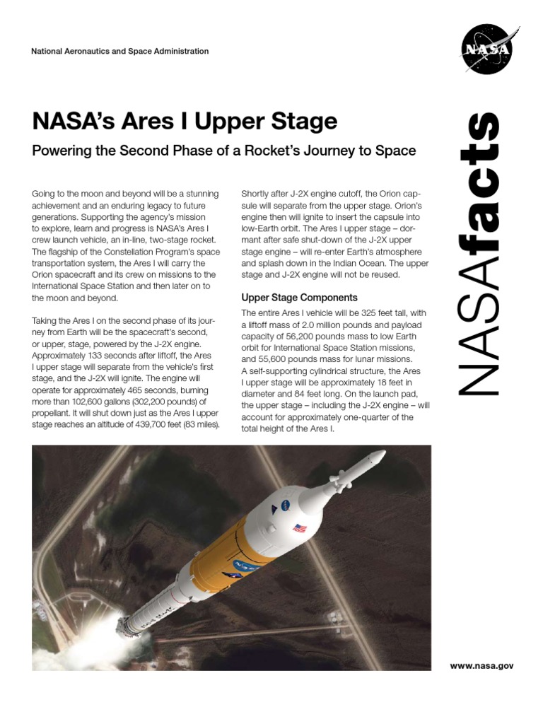 NASA Facts Ares I Upper Stage | PDF | Multistage Rocket | Saturn V ...
