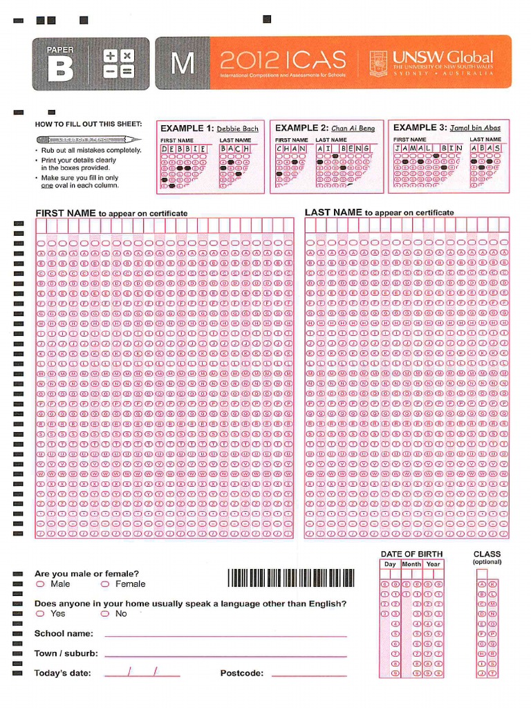 Maths ICAS 2012 Paper B With Answers | PDF