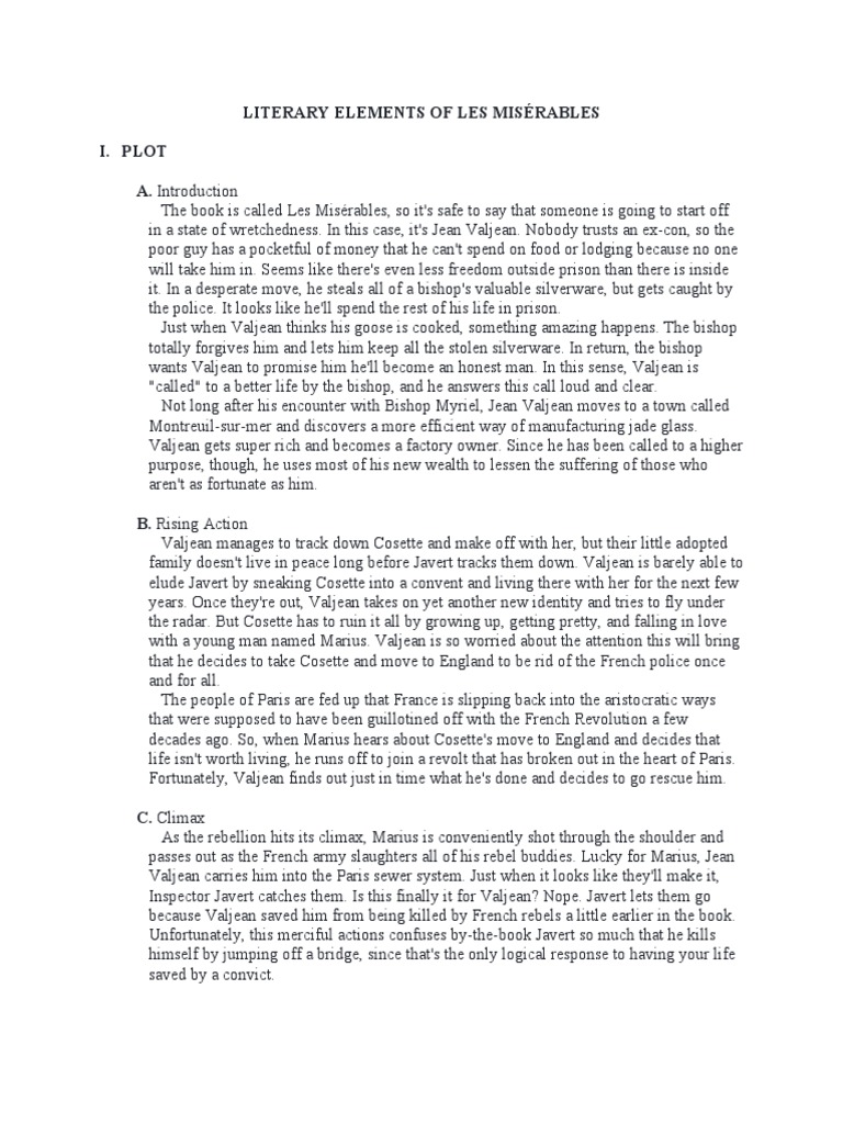 Literary Elements of Les Misérables | PDF | Cosette | Les Misérables