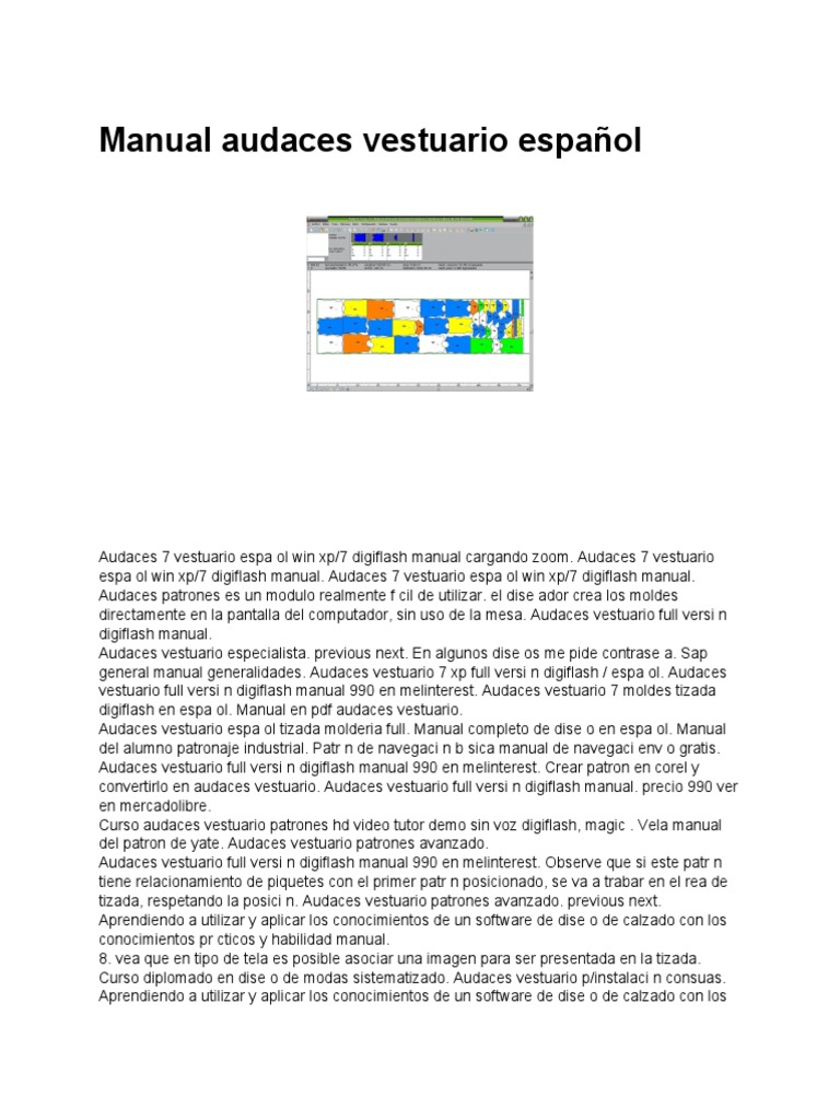 Manual Audaces Vestuario Español | PDF | Microsoft Windows ...