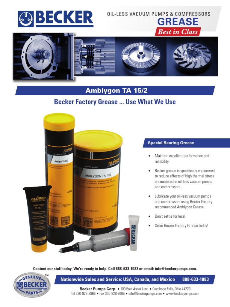 Grease: Becker Factory Grease ... Use What We Use | PDF