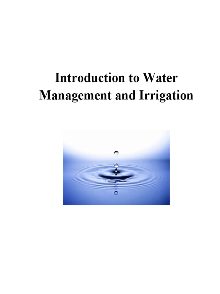 Module Introduction To Water Management and Irrigation | PDF ...