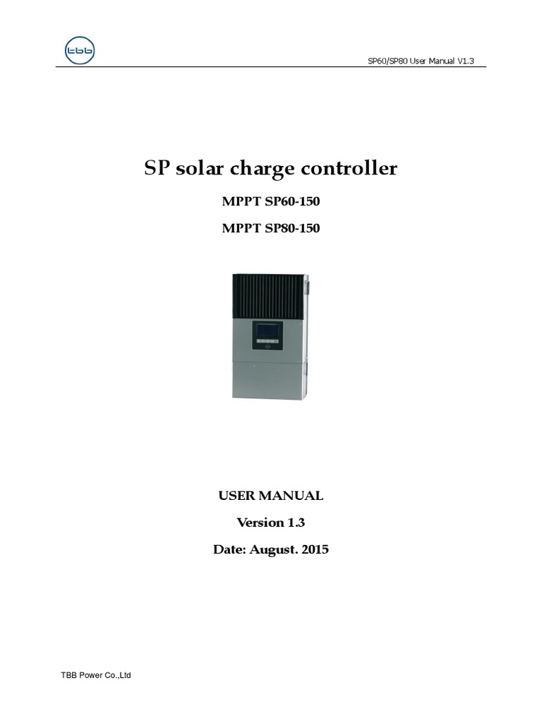 SP60/SP80 User Manual Guide | PDF | Electrical Wiring | Battery Charger