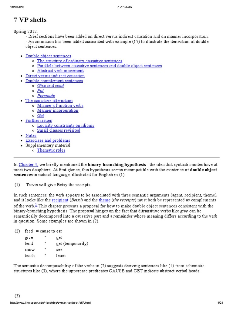 7 VP Shells | PDF | Clause | Verb