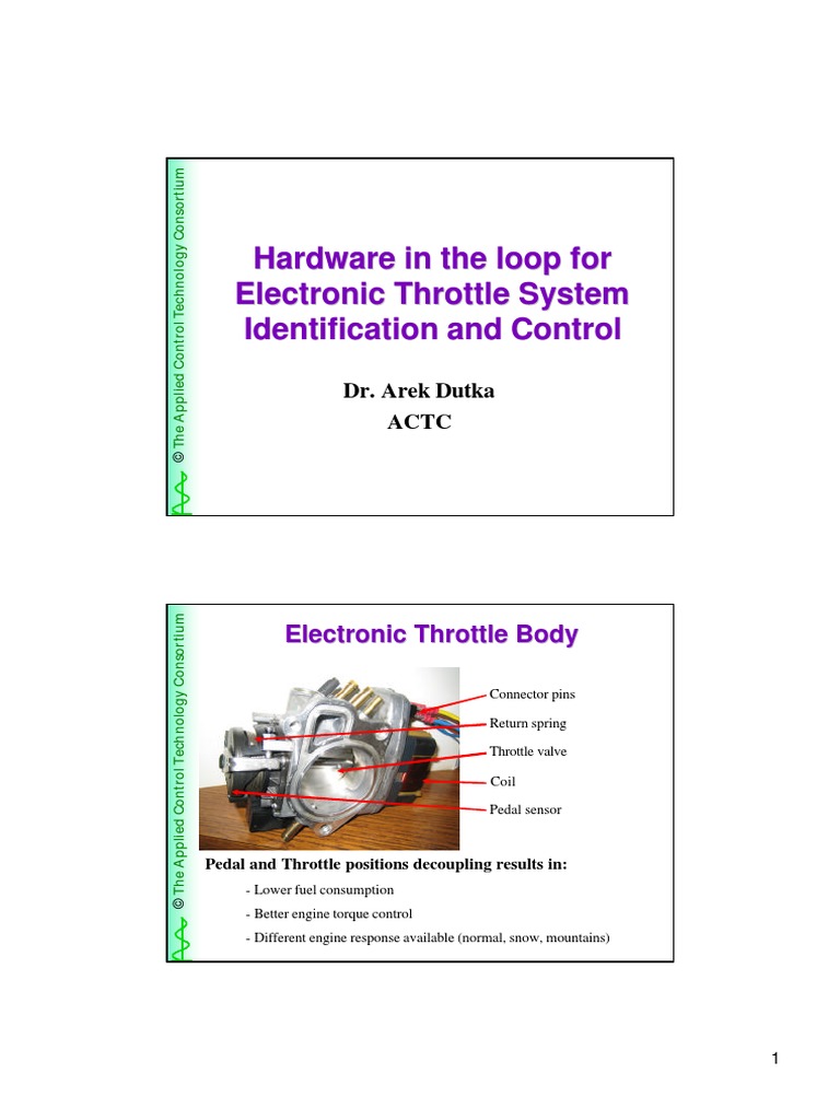 Hardware in The Loop For Electronic Throttle System Identification and ...