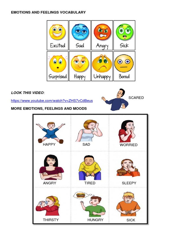 Emotions and Feelings Vocabulary: Scared | PDF