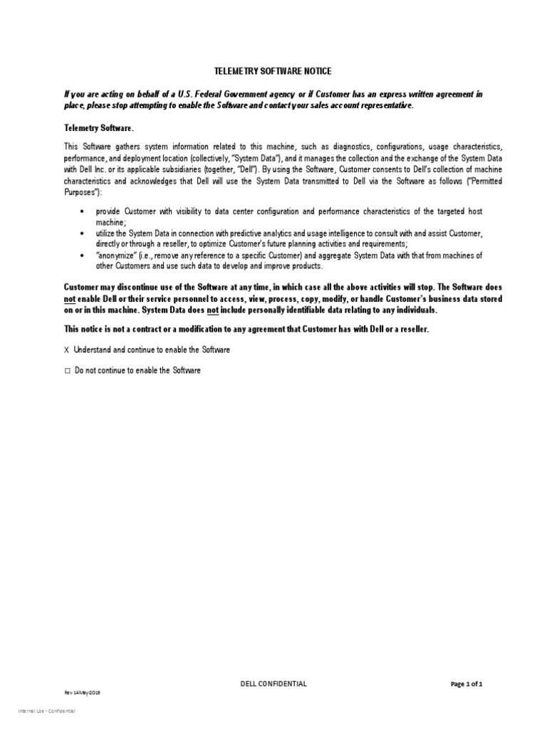 LiveOptics TelemetryNotice PDF | PDF | Dell | Telemetry