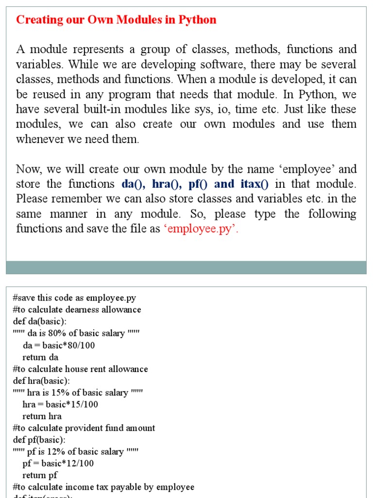 Modules | PDF | Modular Programming | Python (Programming Language)