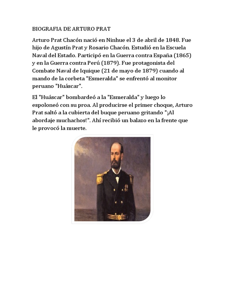 Biografía de Arturo Prat Chacón | PDF