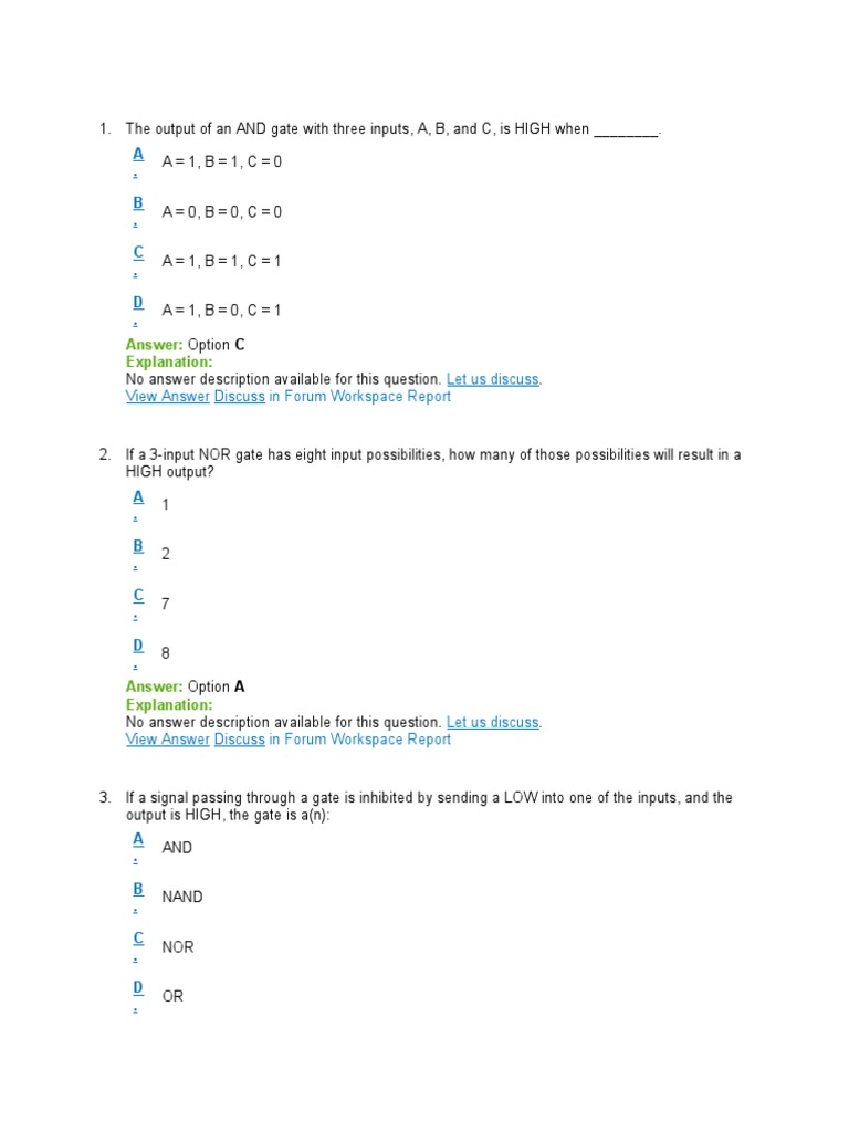 Logic Gate Multiple Choice | PDF | Logic Gate | Boolean Algebra